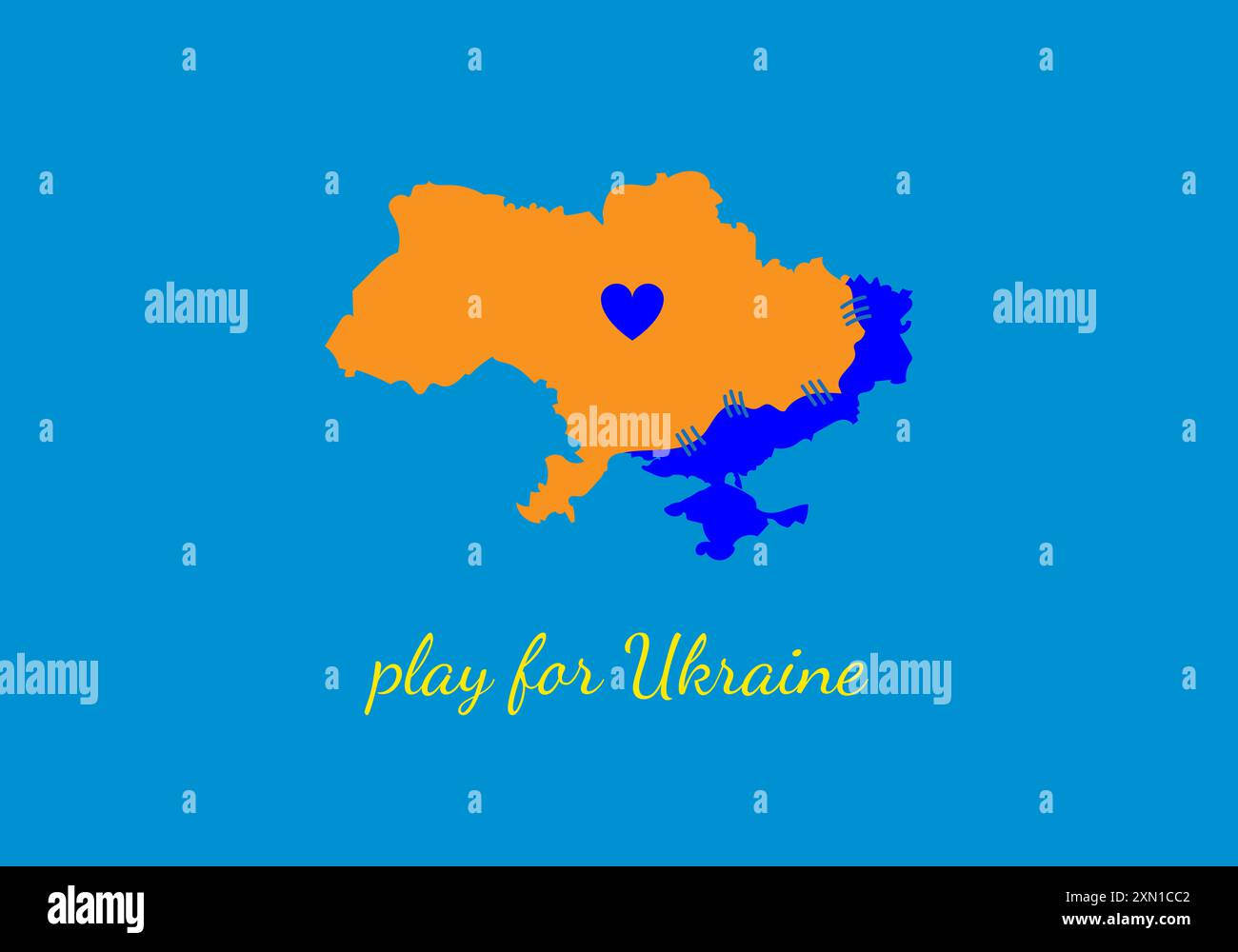 Ukraine in the heart. Associative illustration of peace, love and ...