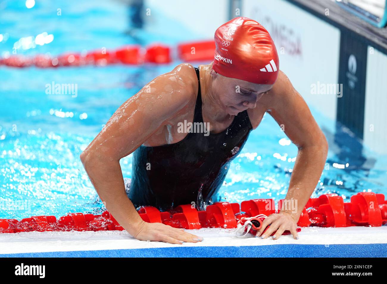 Great Britain's Anna Hopkin in action after the women's 100m freestyle ...