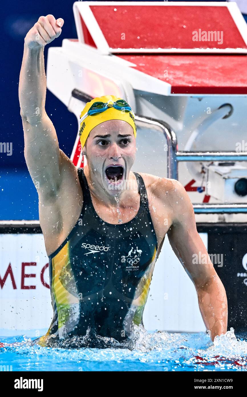 Paris, France. 30th July, 2024. Kaylee Mckeown of Australia celebrates ...