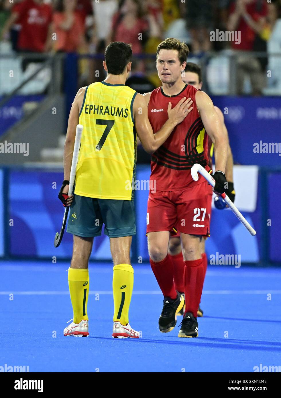 Australia's Nathan Ephraums and Belgium's Tom Boon pictured during a ...