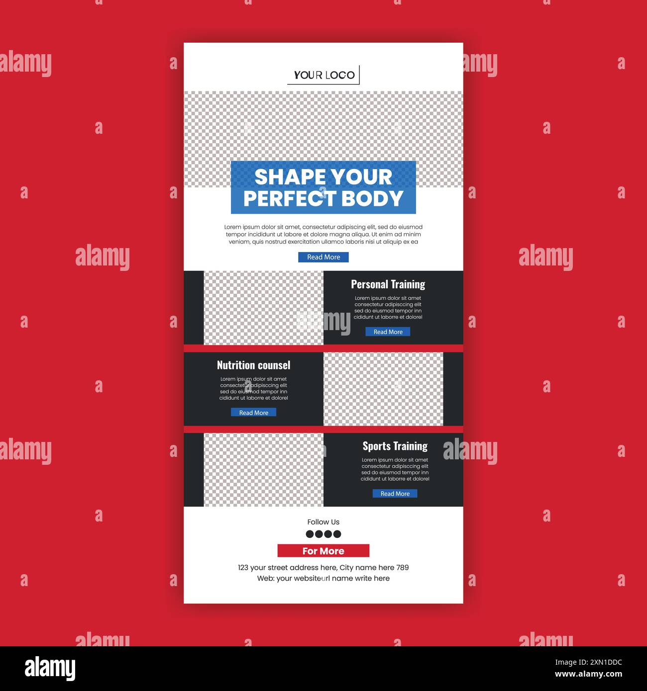 Fitness communication email newsletter template for gym exercise ... Fitness communication email newsletter template for gym exercise ...