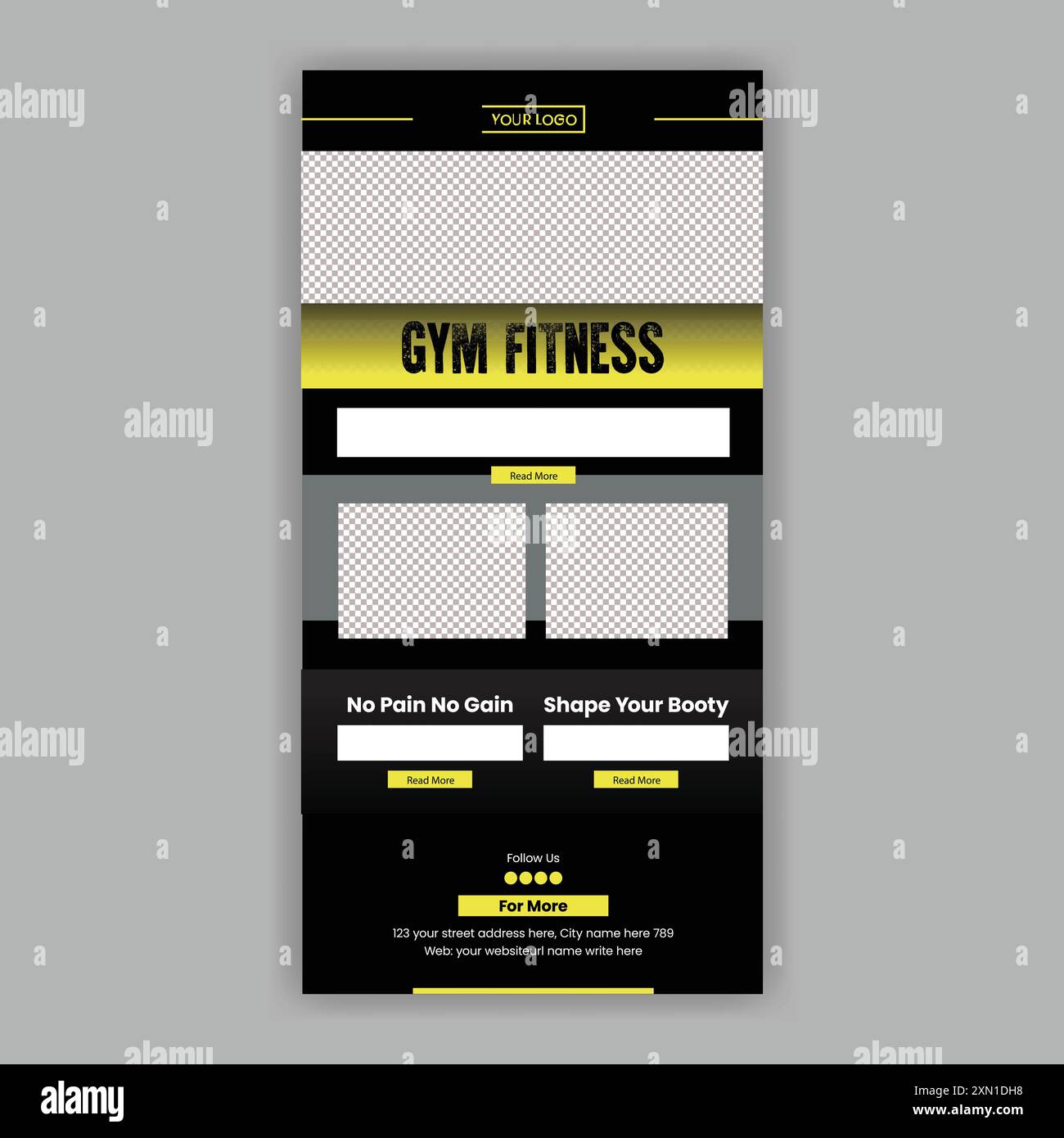 Gym Fitness email newsletter template for online gym exercise website ...