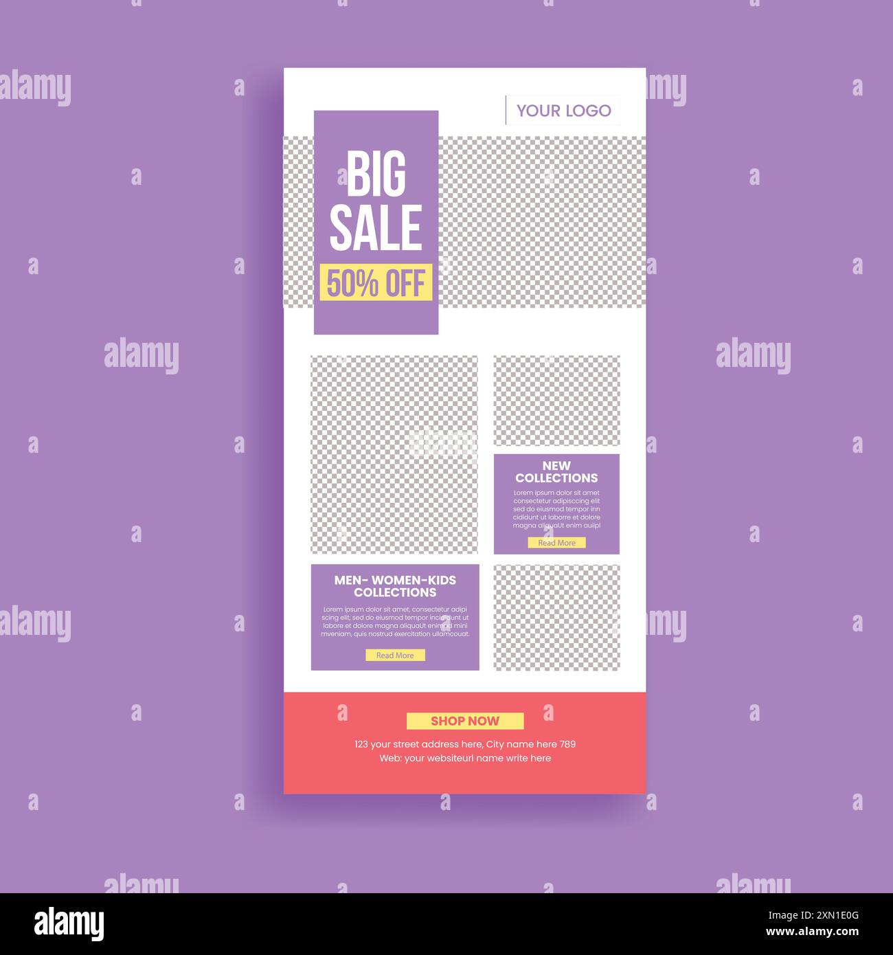 e-commerce email newsletter template for fashion sale web page UI ...