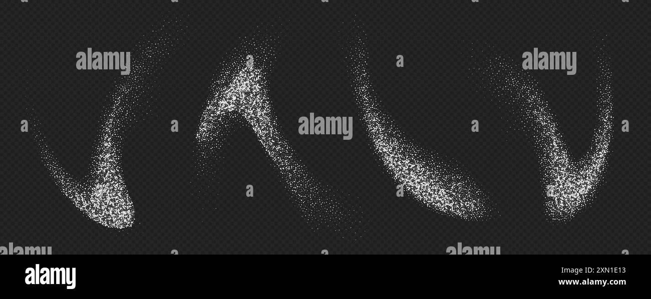 Falling sugar powder, flying salt. White crystals Stock Vector Image ...