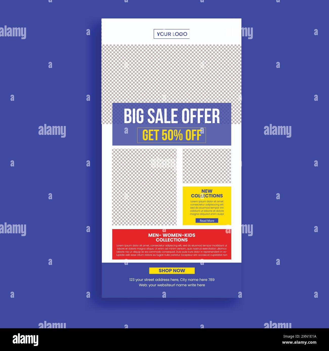 e-commerce email newsletter template for fashion sale web page UI ...