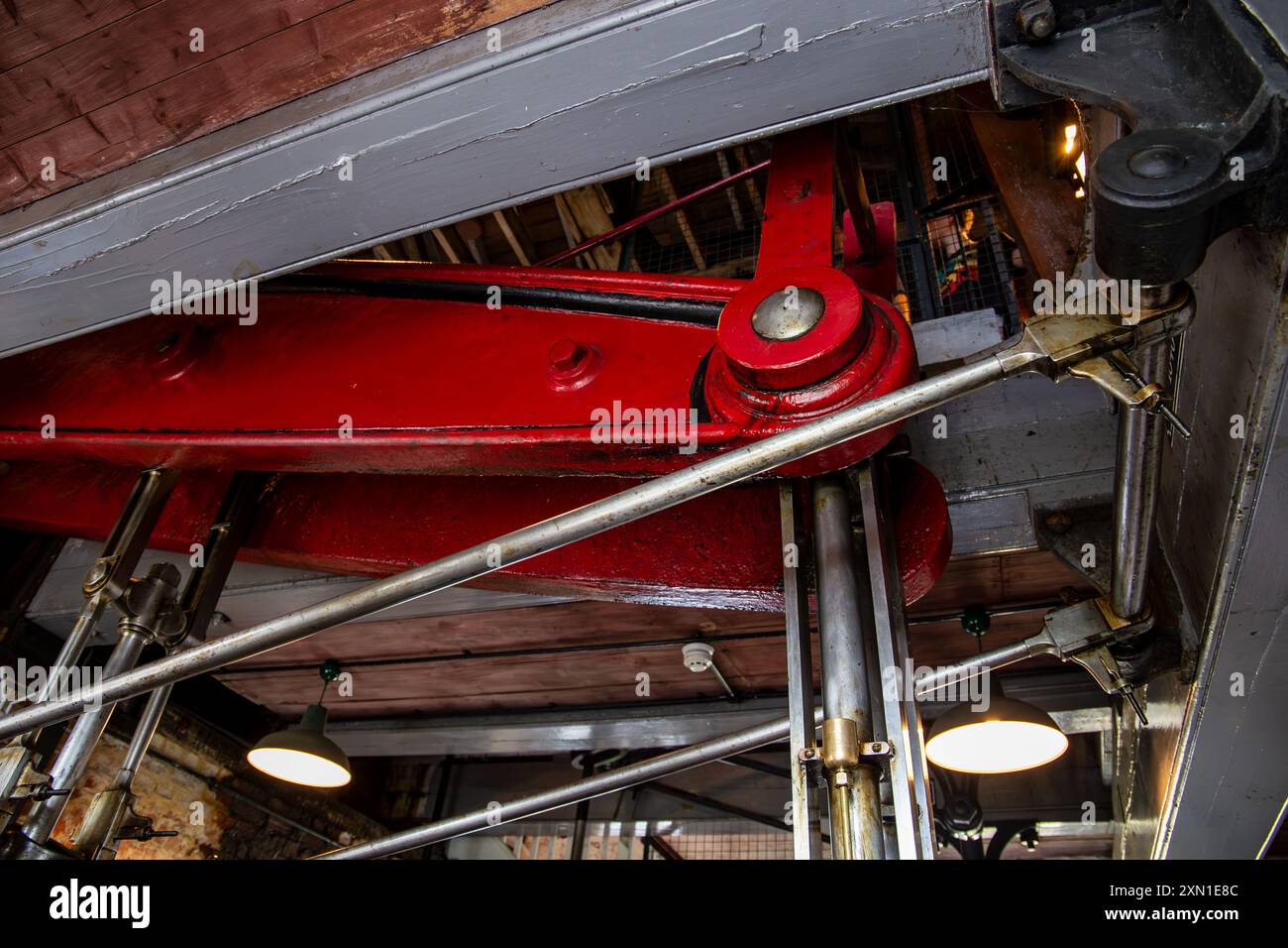 Close-up view of the Crofton beam engine in use on the Kennet and Avon ...