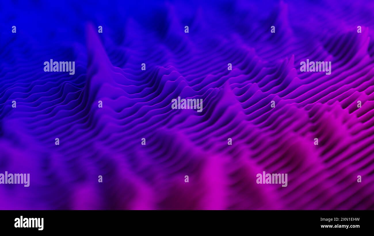 Abstract landscape with wavy slices. Audio paper cut equalizer. Layered ...