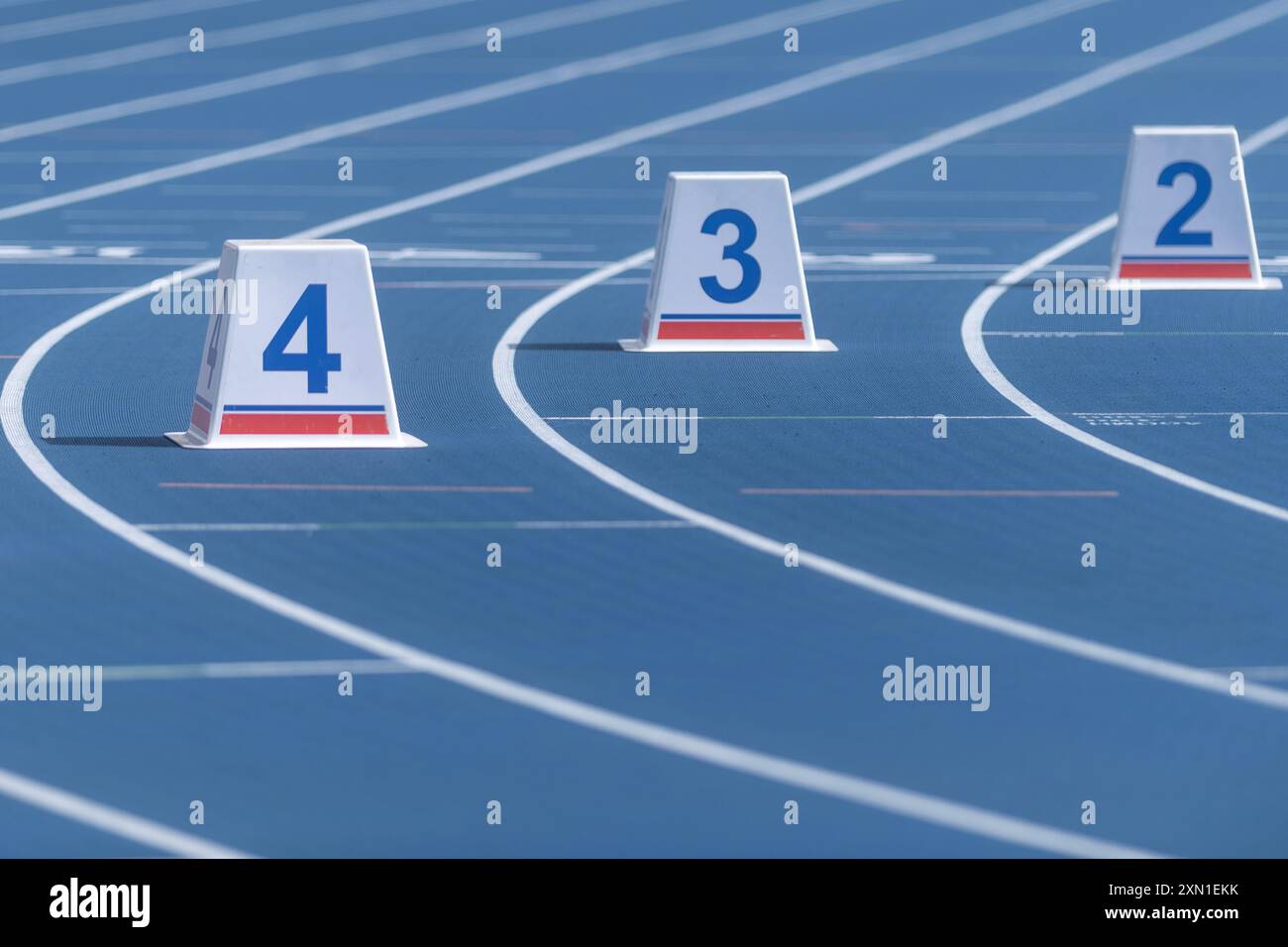 Starting block with numbers and lines. Horizontal sport theme poster ...