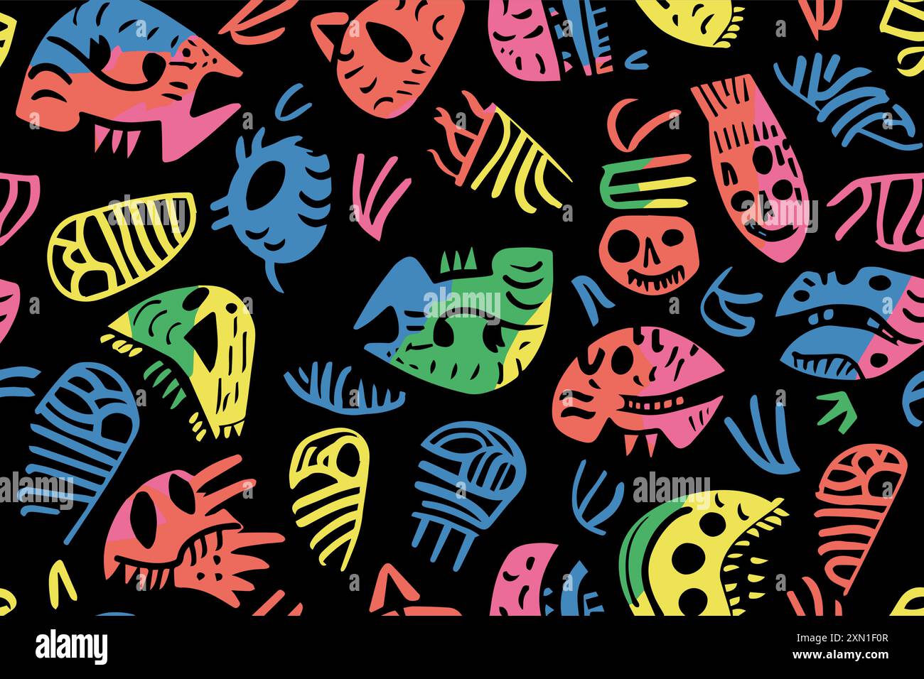 Cute alien kids textile pattern. Fabric design cosmos star little ...