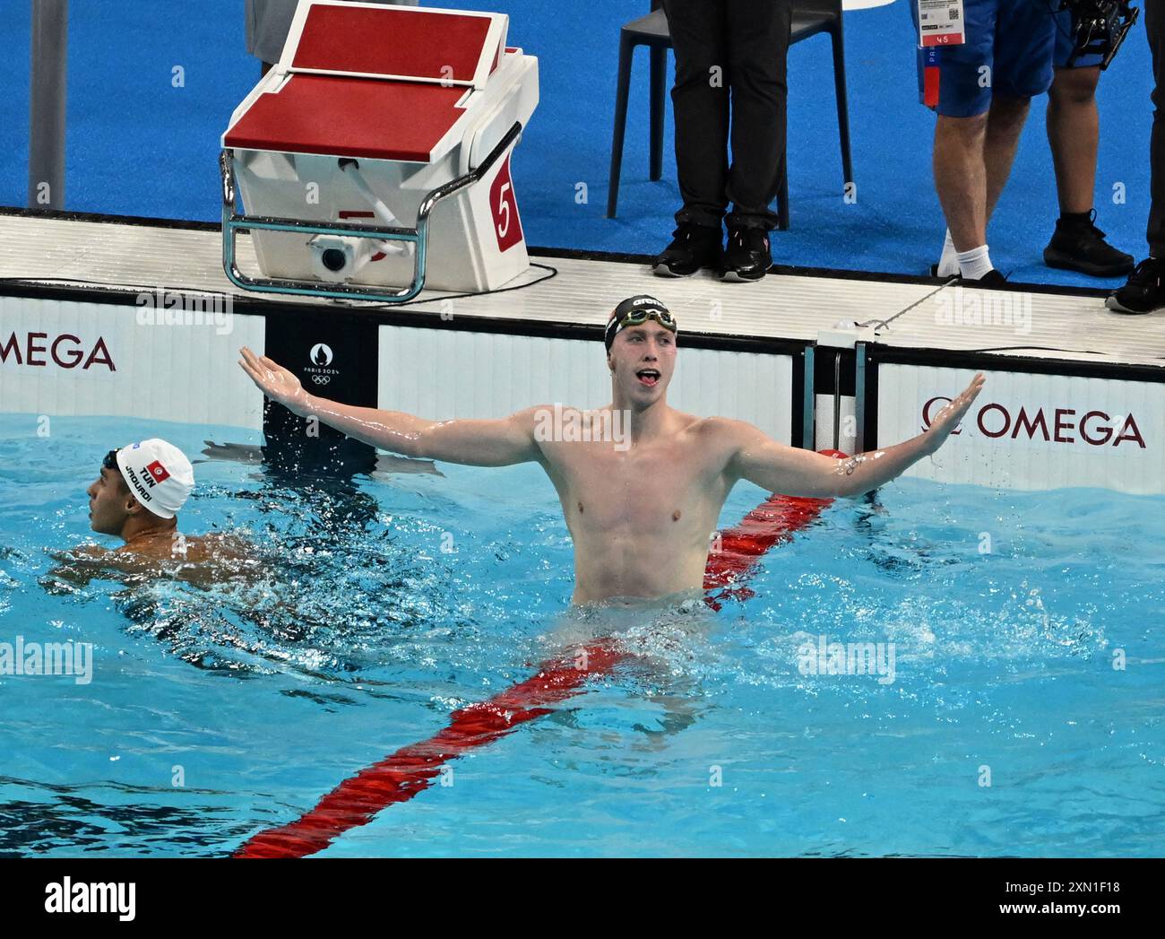Ireland's WIFFEN Daniel reacts after winning the men's 800m freestyle ...