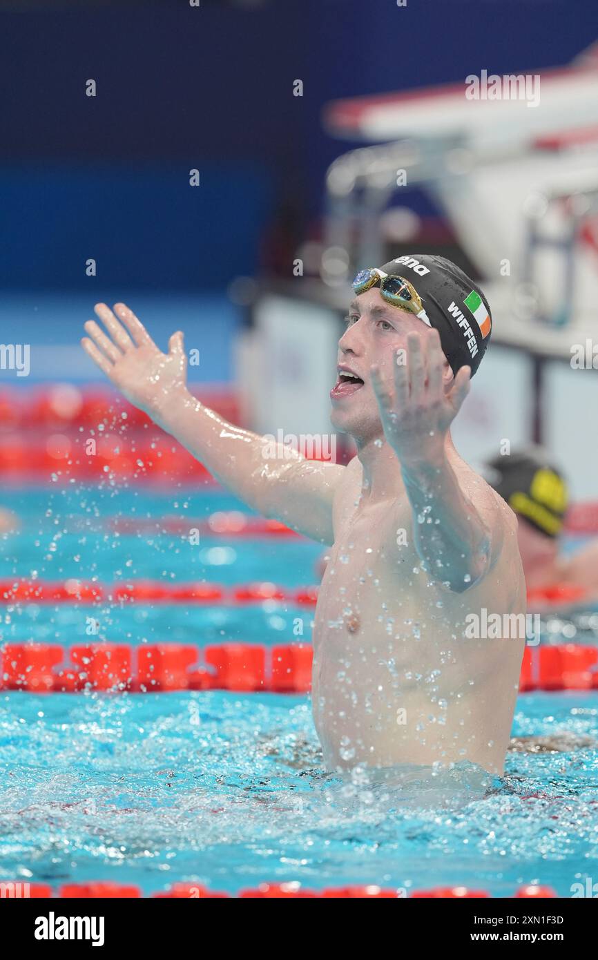 Ireland's WIFFEN Daniel reacts after winning the men's 800m freestyle ...