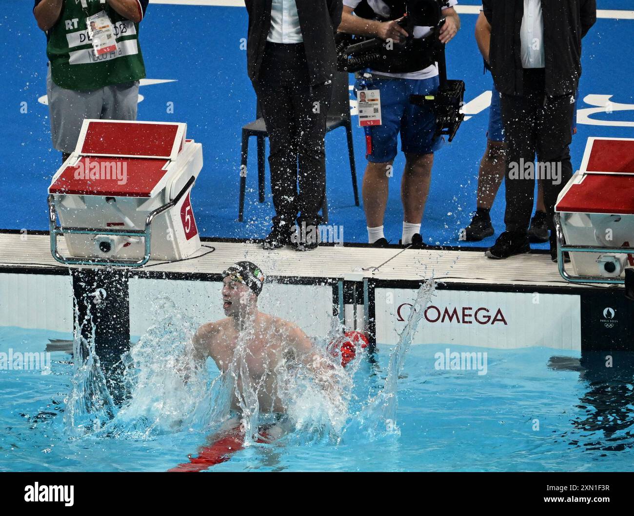 Ireland's WIFFEN Daniel reacts after winning the men's 800m freestyle ...