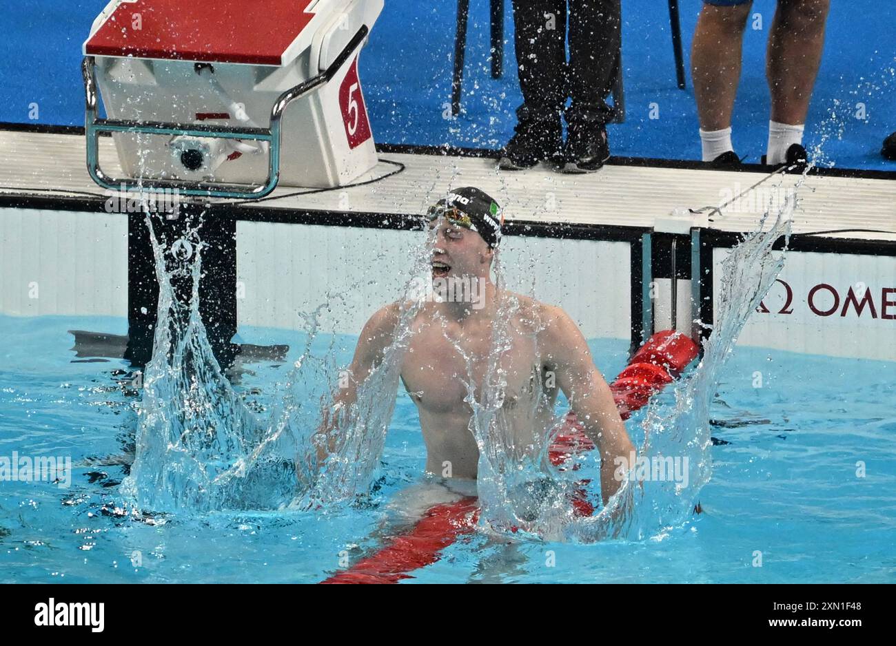 Ireland's WIFFEN Daniel reacts after winning the men's 800m freestyle ...