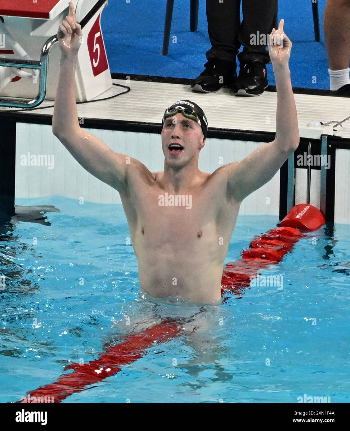 Ireland's WIFFEN Daniel reacts after winning the men's 800m freestyle ...