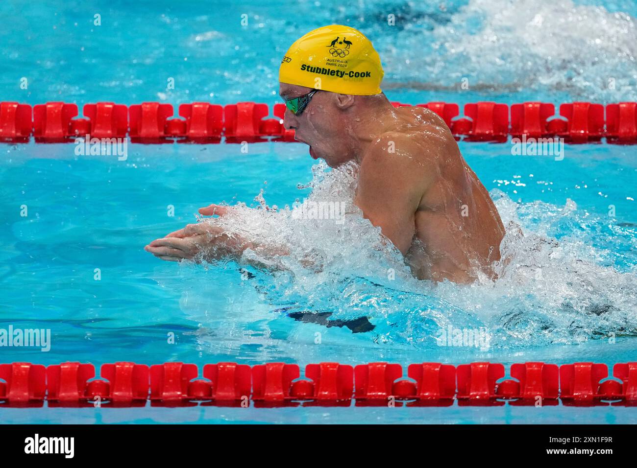 Zac Stubblety-Cook, of Australia, competes during the men's 200-meter ...