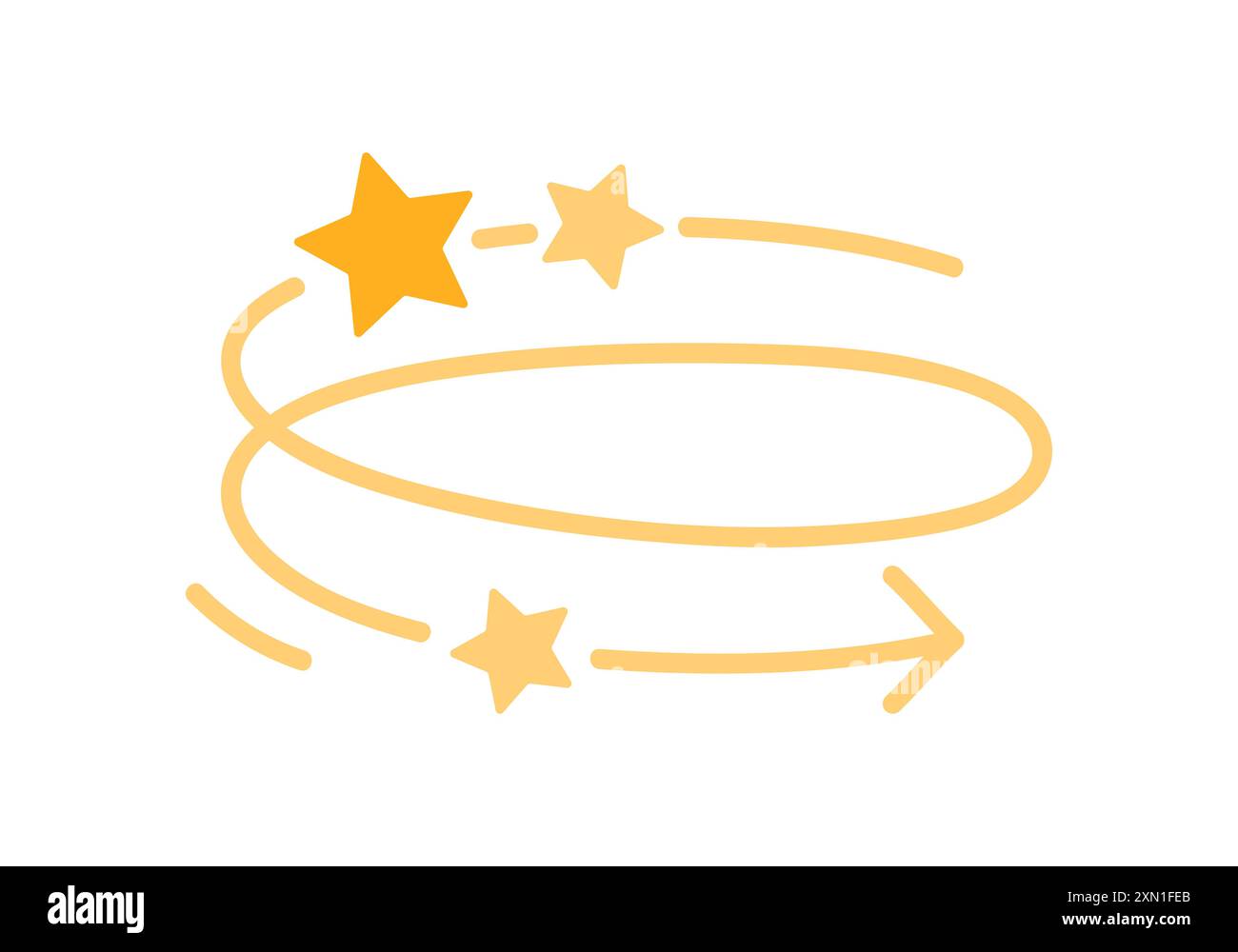 Dizzy and distracted icon with with rotating stars for head of person ...