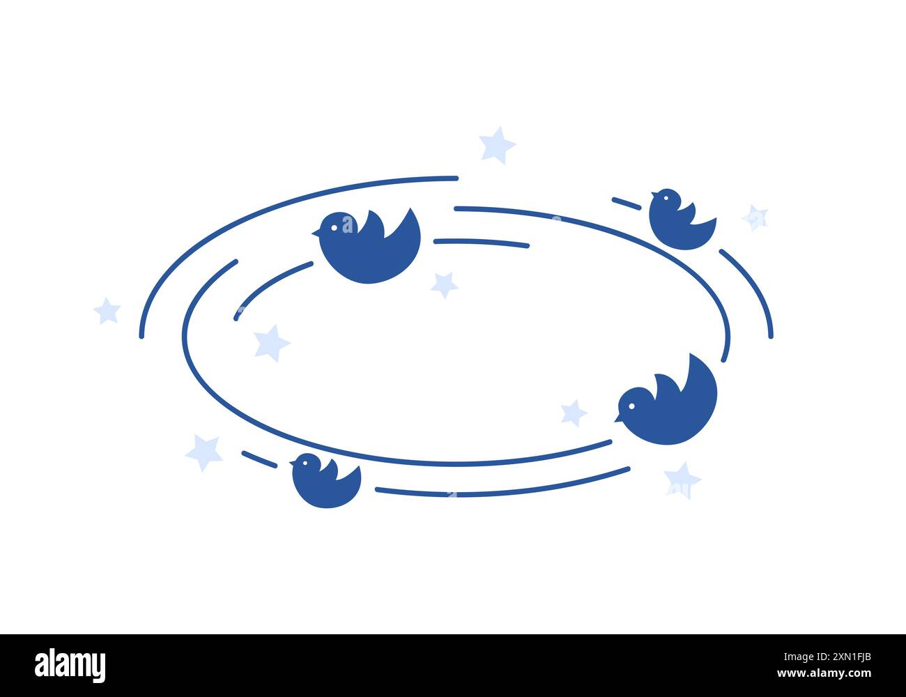 Blue Circle With 2 Birds Flying Logo