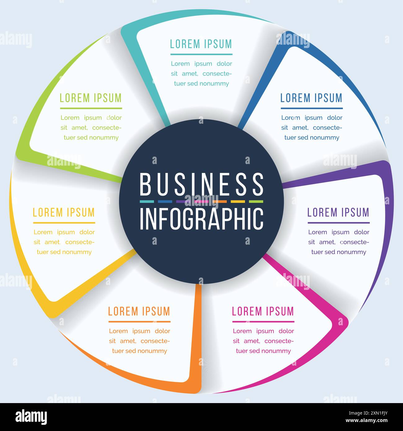 7 Steps Circle Infographic design 7 steps, objects, elements or options ...
