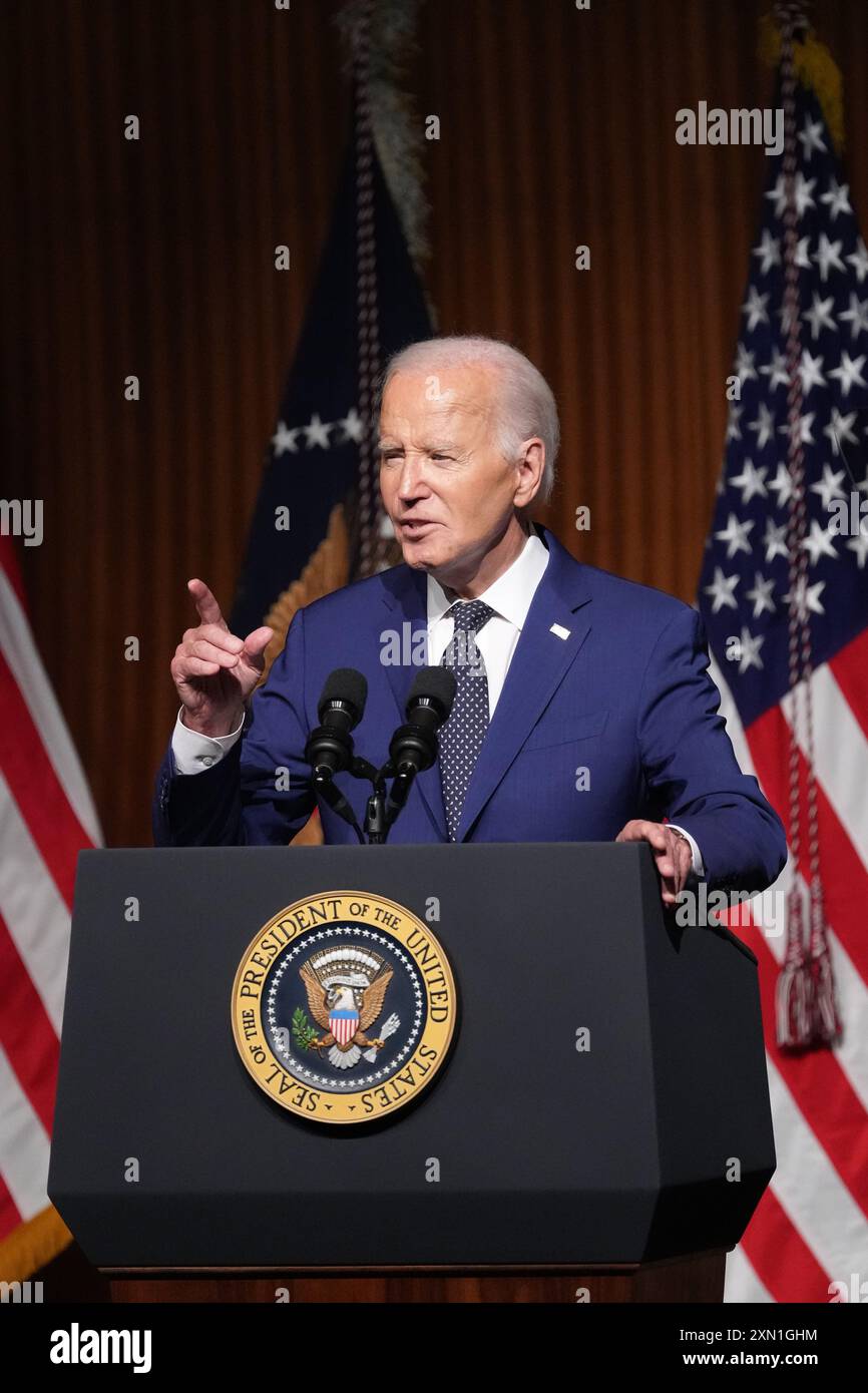 Austin, Texas, USA. 29th July, 2024. U.S. President JOE BIDEN gives the ...