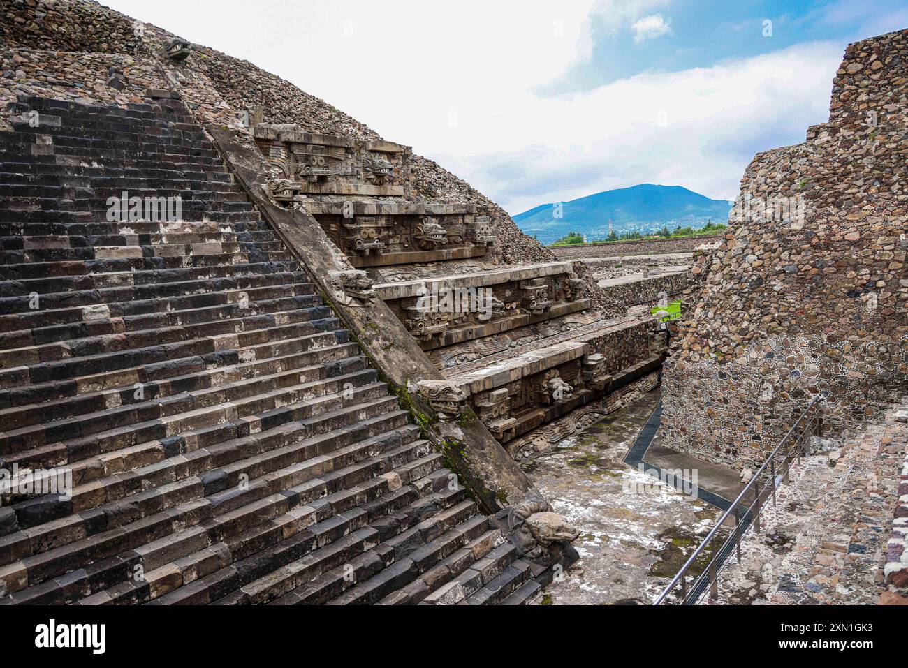 Pyramid of the Feathered Serpent or Quetzalcoatl in the archaeological ...