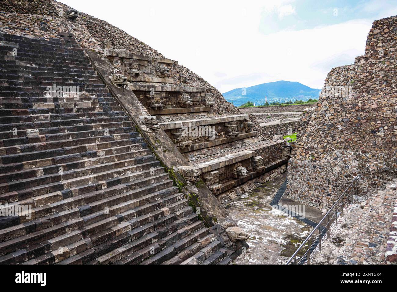 Pyramid of the Feathered Serpent or Quetzalcoatl in the archaeological ...