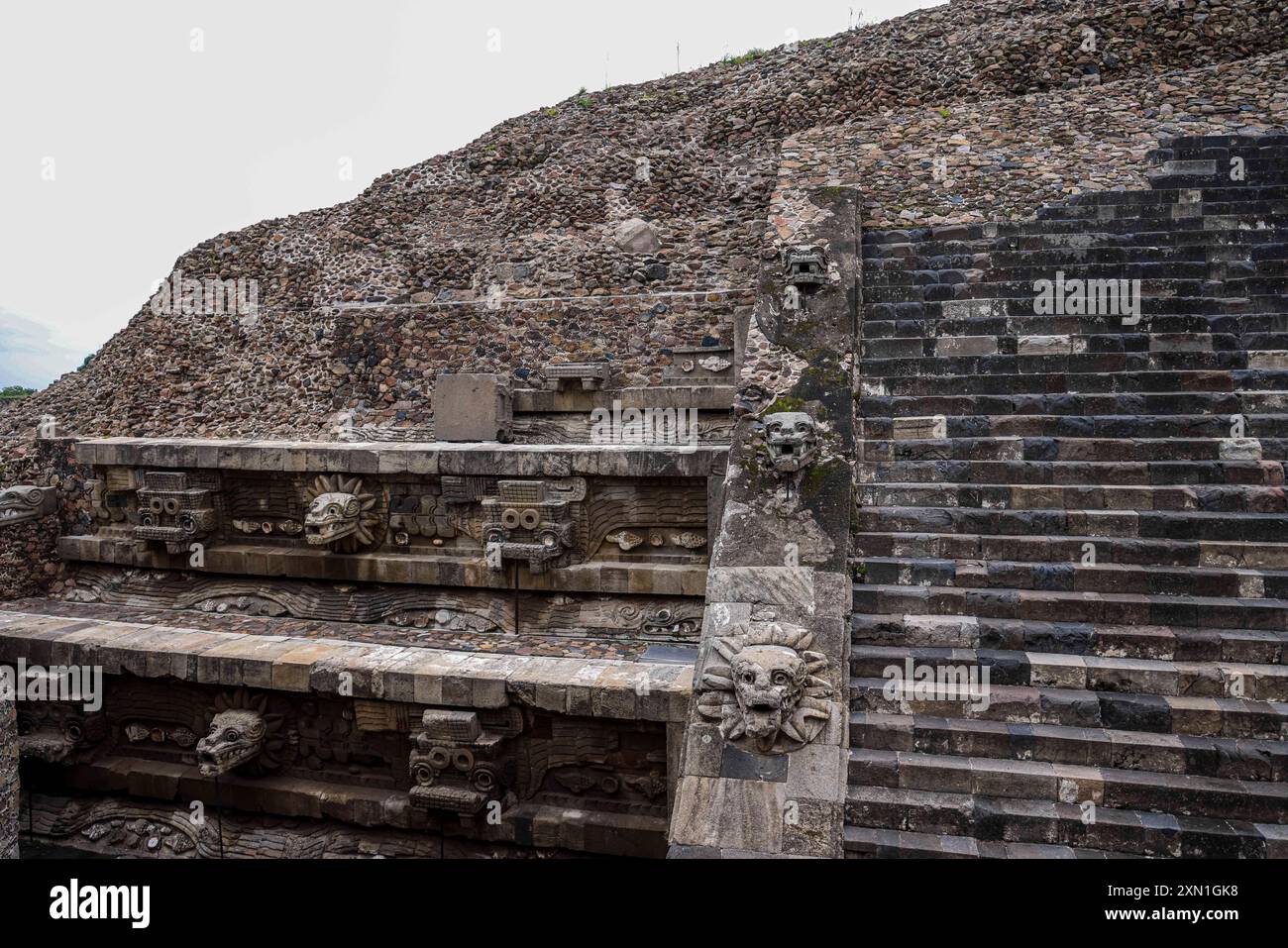 Pyramid of the Feathered Serpent or Quetzalcoatl in the archaeological ...