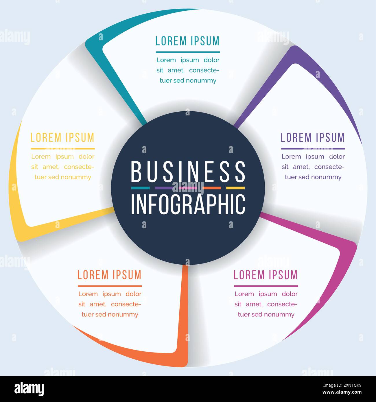 5 Steps Circle Infographic design 5 steps, objects, elements or options ...