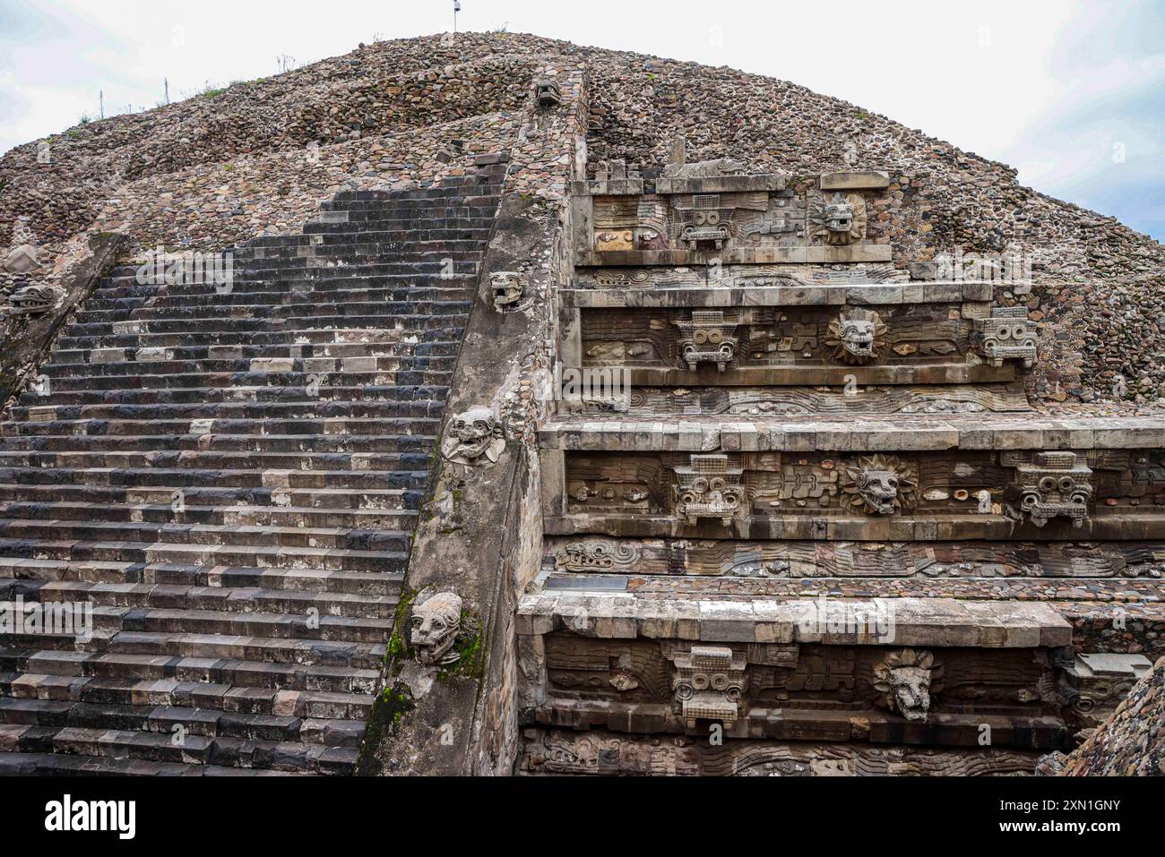 Pyramid of the Feathered Serpent or Quetzalcoatl in the archaeological ...