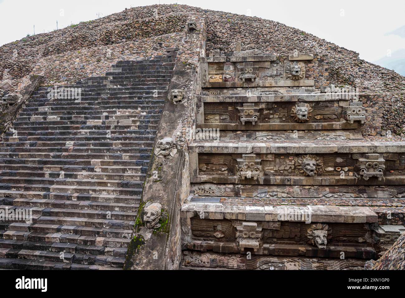 Pyramid of the Feathered Serpent or Quetzalcoatl in the archaeological ...