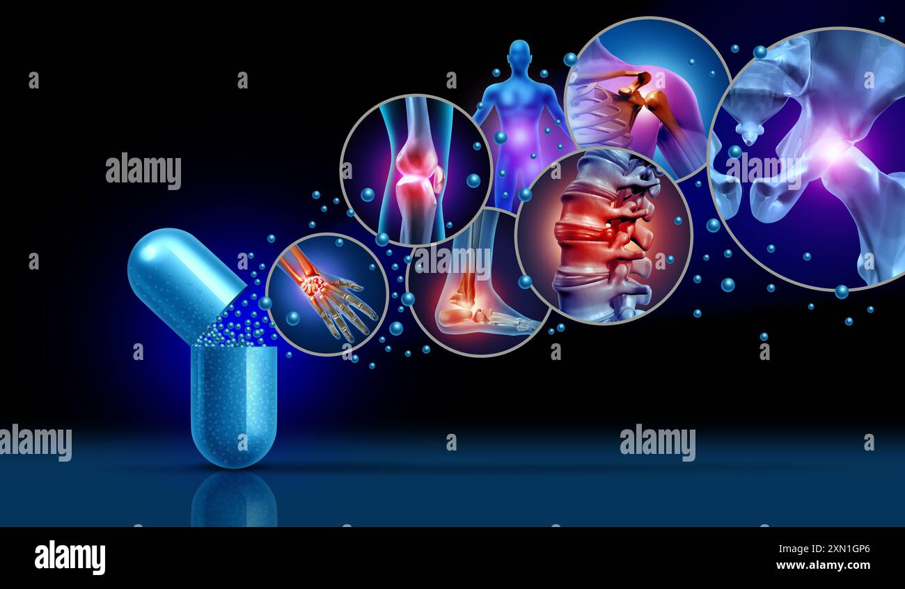 Joint pain medication and painful injury or arthritis medicine symbol ...