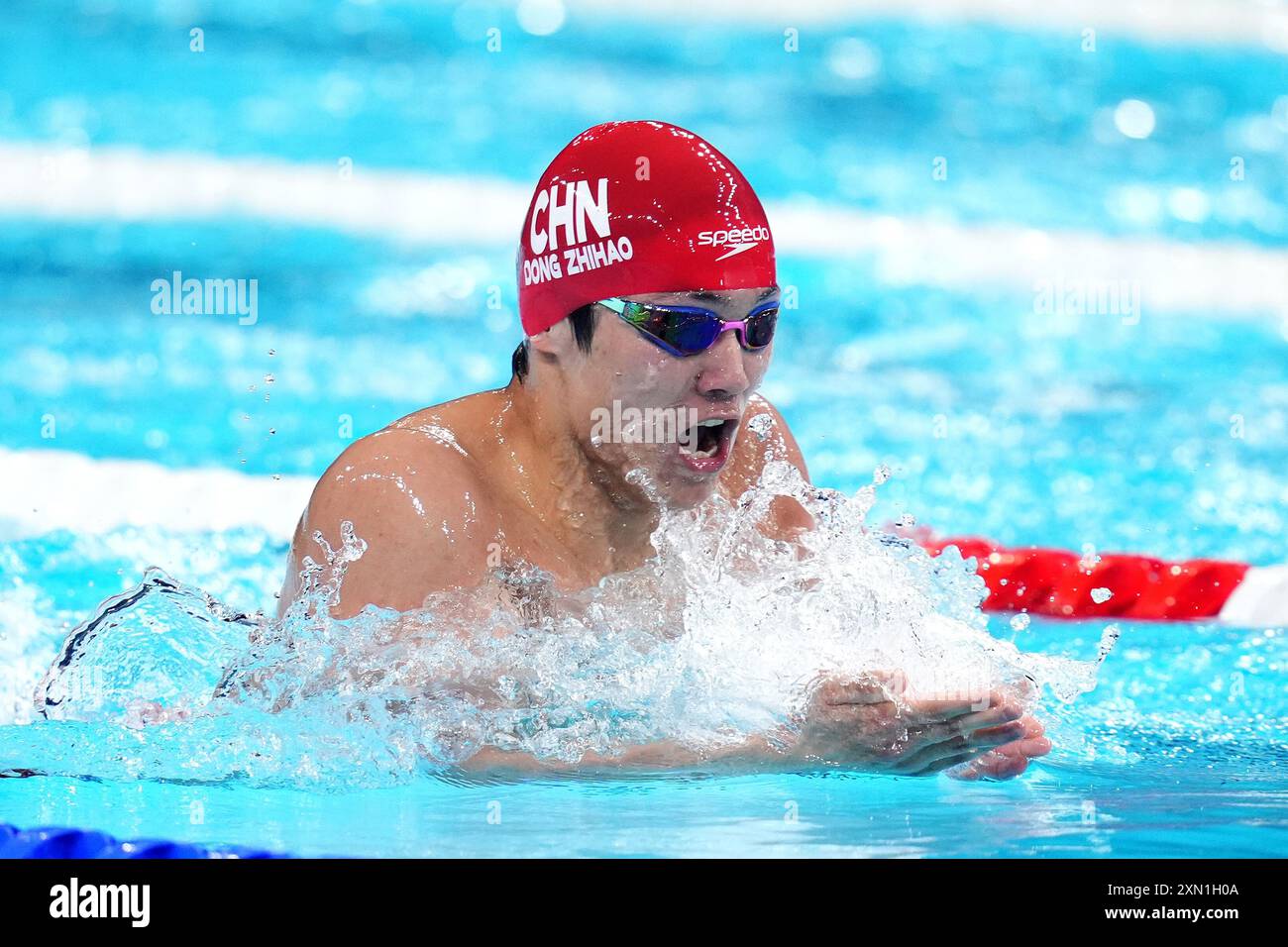 China's Zhihao Dong in action during the Men's 200m Breaststroke semi-final at the Paris La ...
