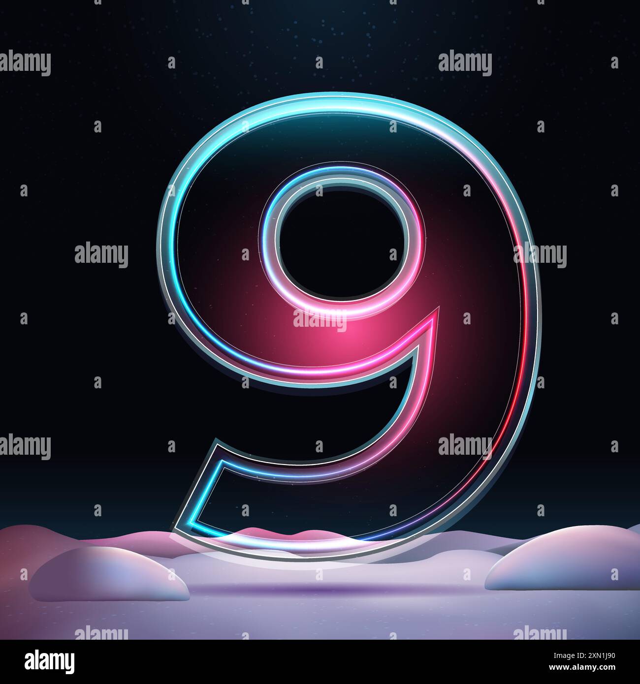 Number nine 3d render Stock Vector Images - Alamy