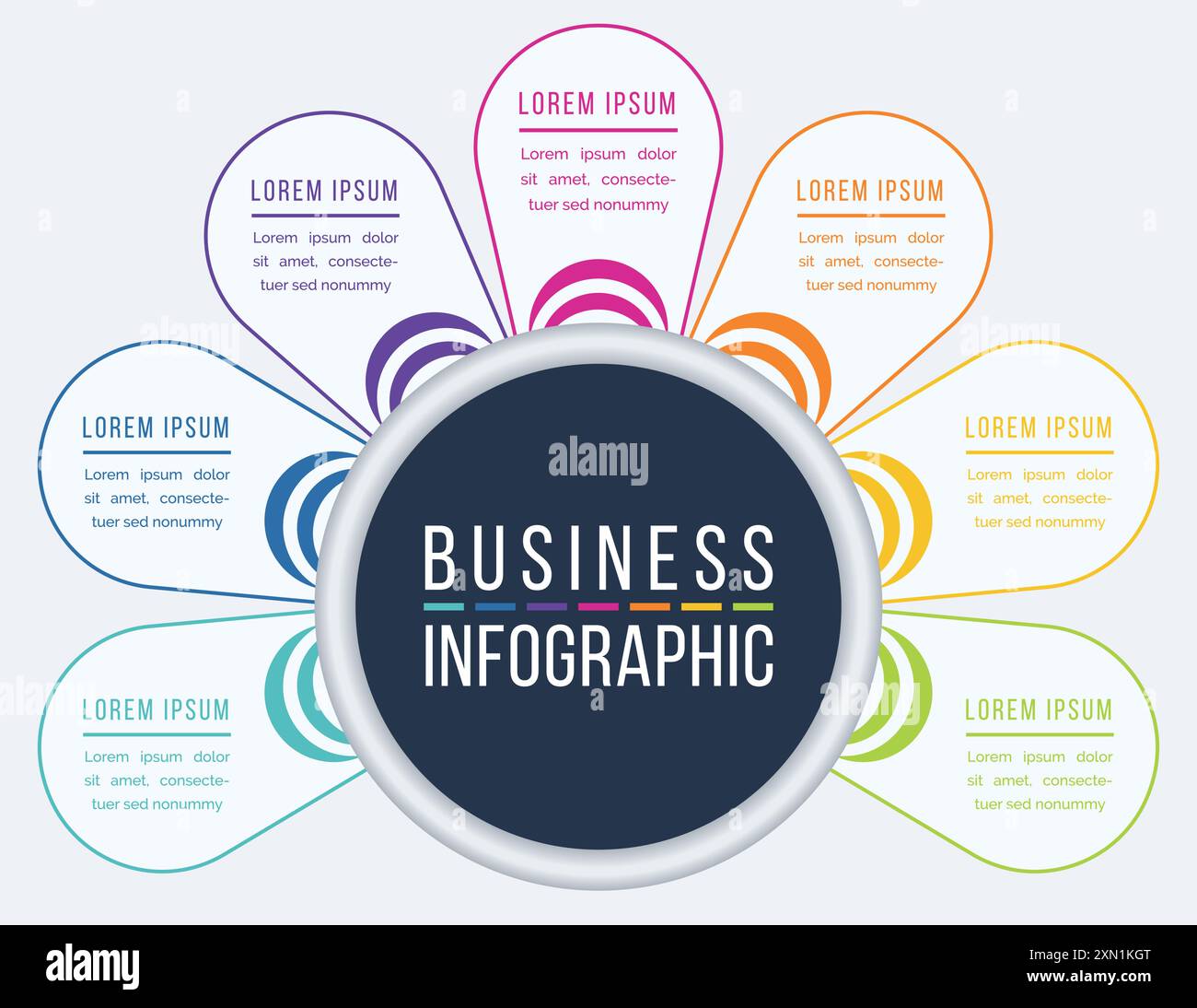 Infographic design 7 Steps, objects, elements or options business ...