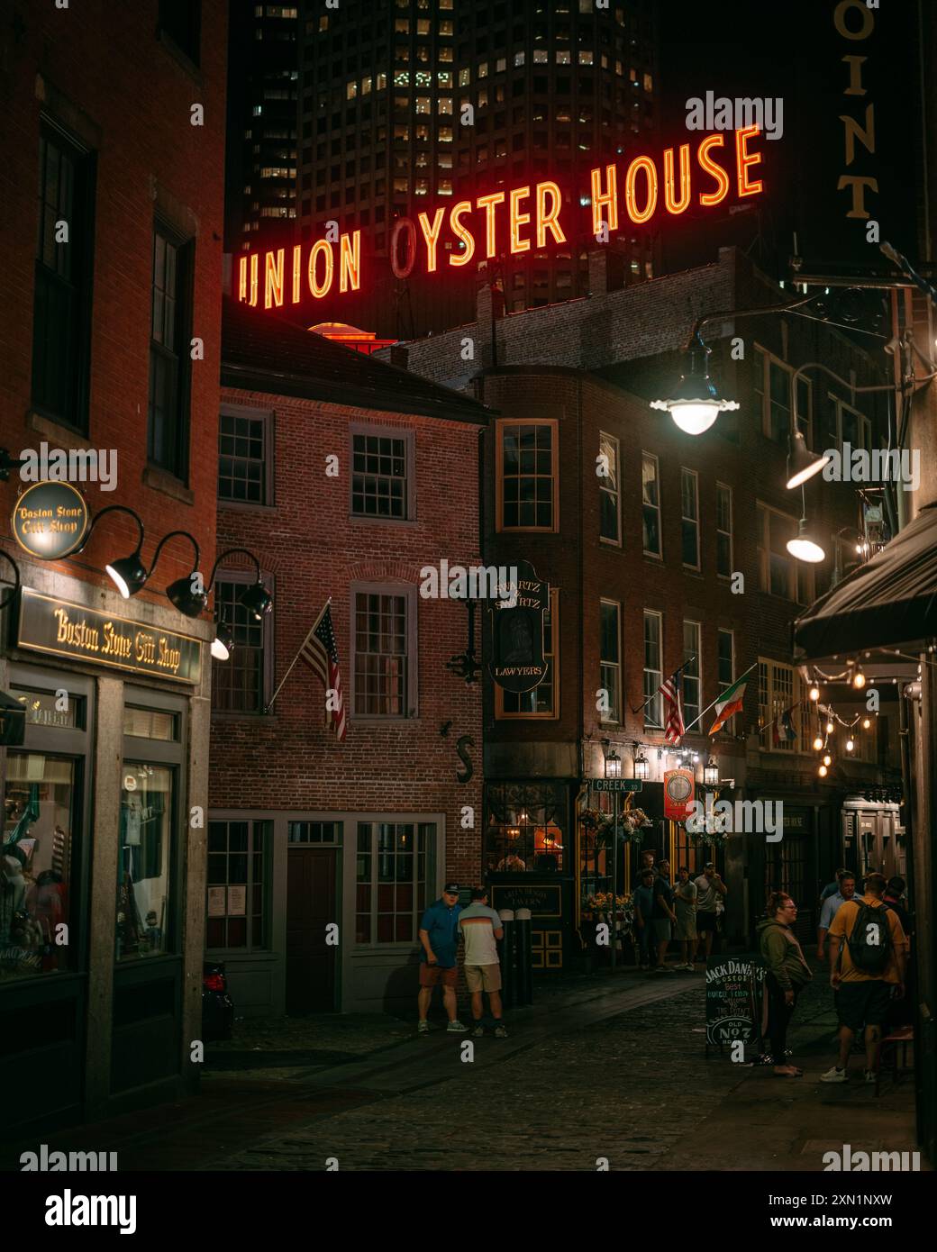 Union Oyster House neon sign at night, Boston, Massachusetts Stock ...