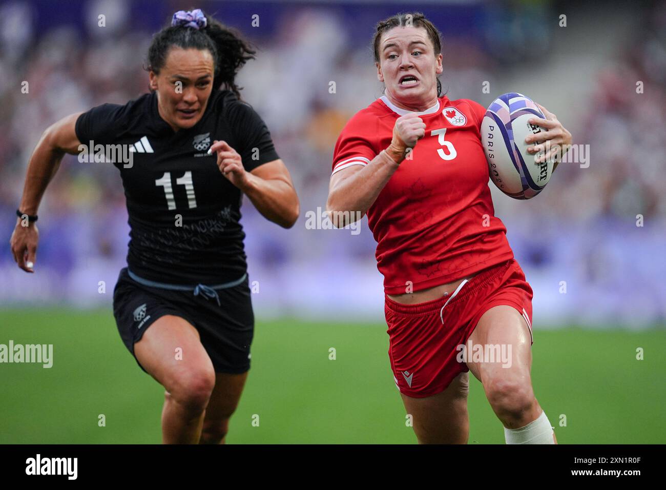 Paris, France. 30th July, 2024. Alysha Corrigan (R) of team Canada ...