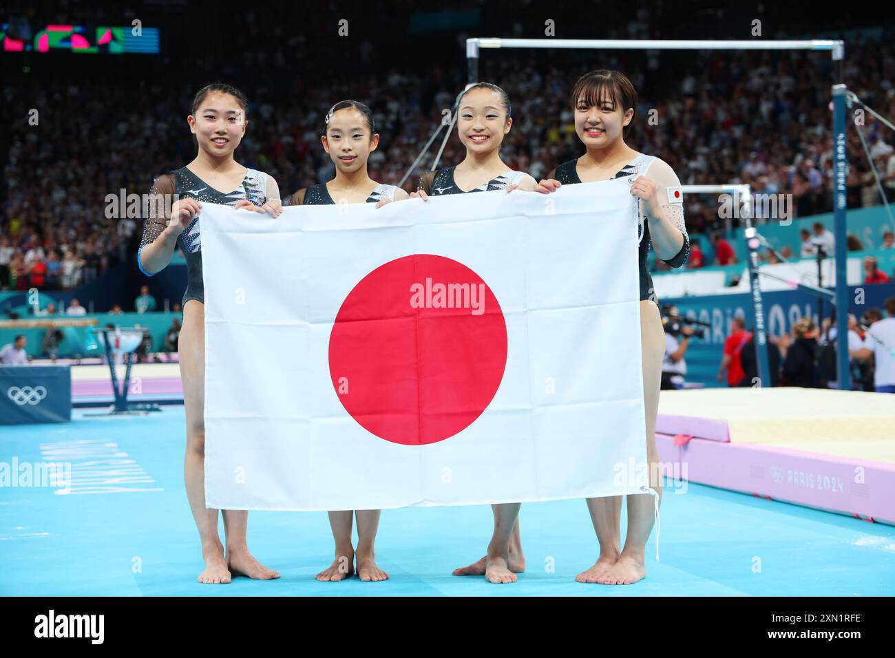 Paris, France. 30th July, 2024. (L-R) Rina Kishi, Haruka Nakamura, Mana Okamura, Kohane Ushioku ...