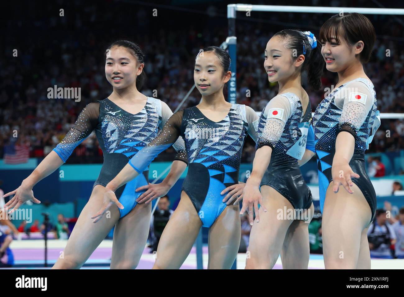 Paris, France. 30th July, 2024. (L-R) Rina Kishi, Haruka Nakamura, Mana Okamura, Kohane Ushioku ...