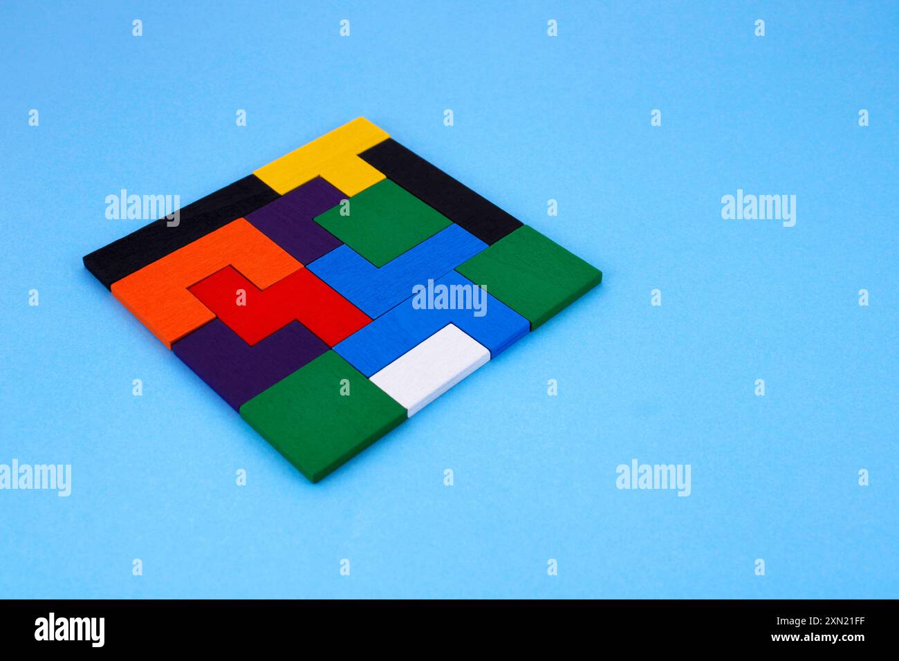Square made of colorful puzzle pieces Stock Photo - Alamy