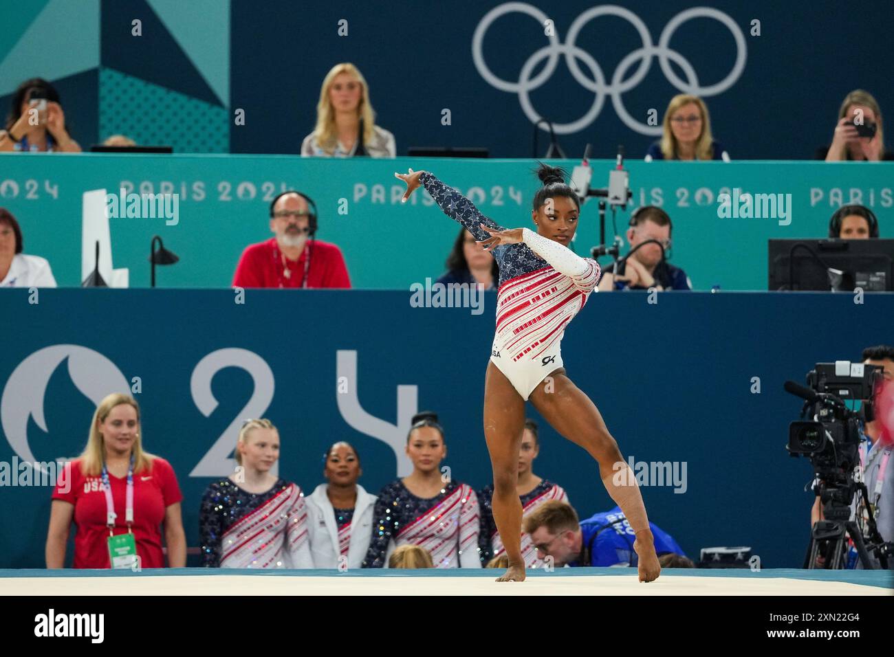 Simone Biles of United States competes in the Floor Exercises during ...