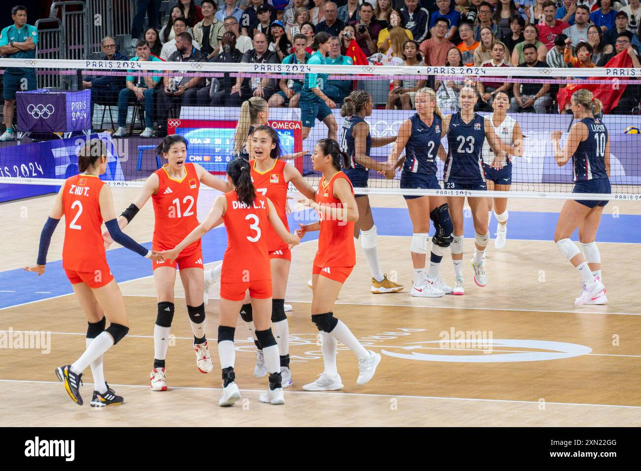 Paris, France, 29th July, 2024. Volleyball - Women's Preliminary Round - Pool A - Match 5 - Team ...