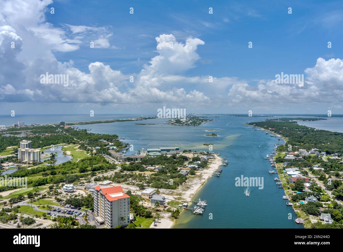 Aerial view of the beach at Perdido Key, Florida in July Stock Photo ...