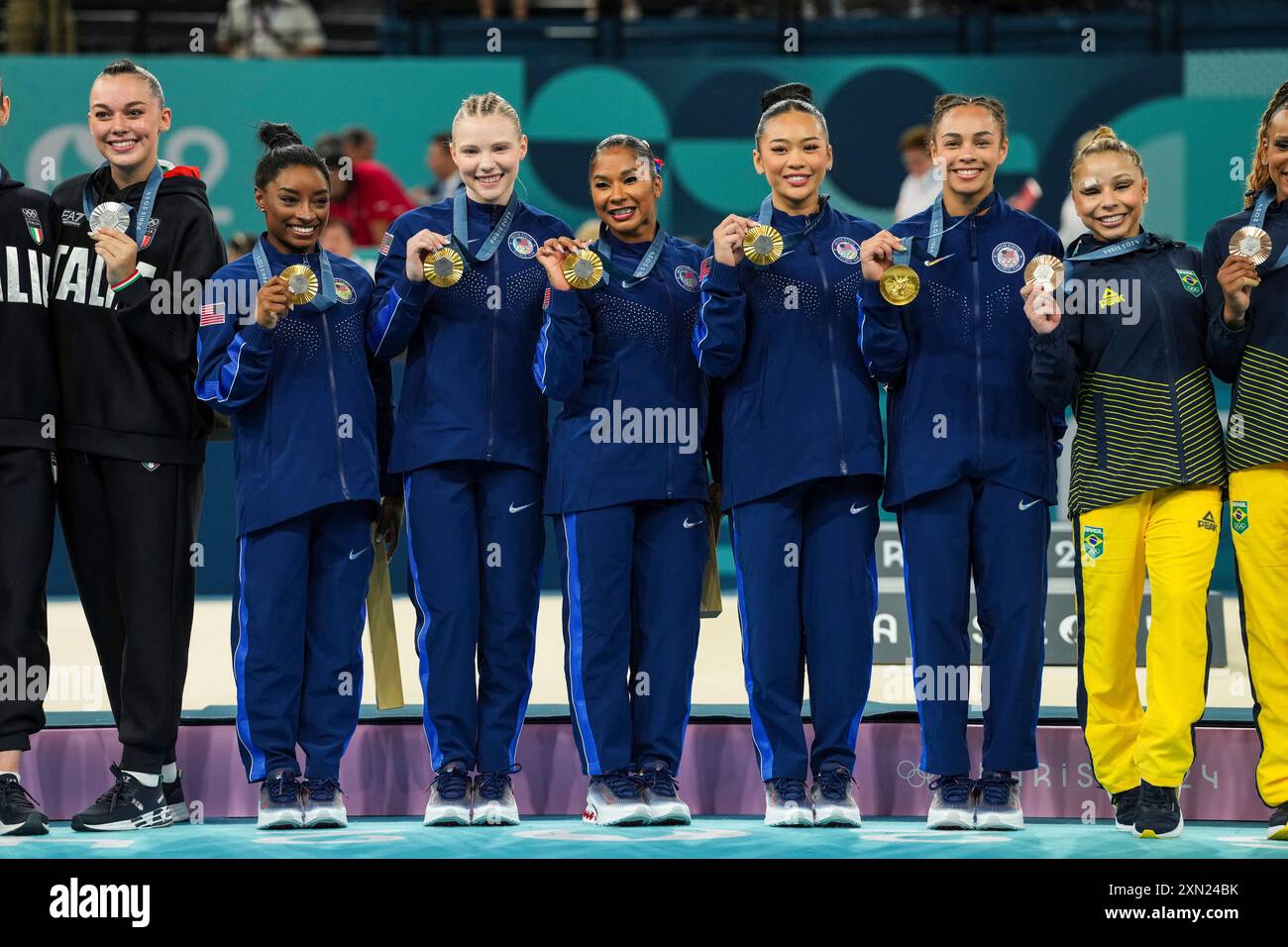 Simone Biles of United States, Jade Carey of United States, Jordan ...