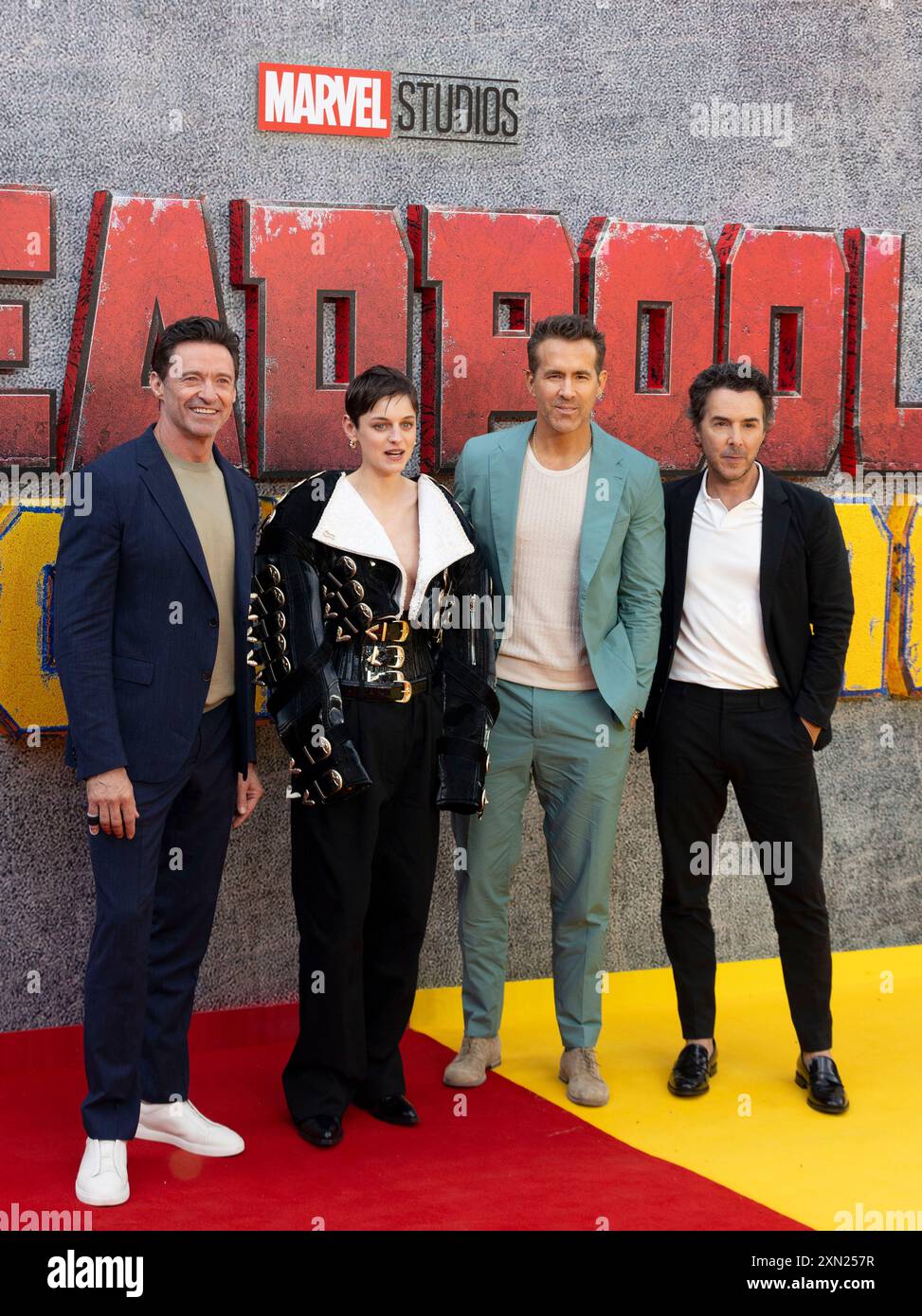 Hugh Jackman, Emma Corrin, Ryan Reynoldsand Shawn Levy attending the ...