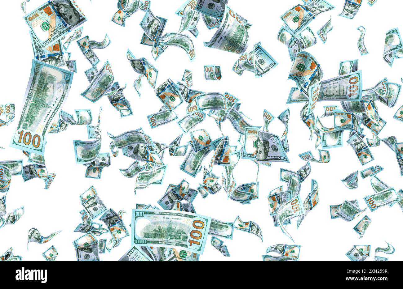 3d rendering falling 100 dollar hi-res stock photography and images - Alamy