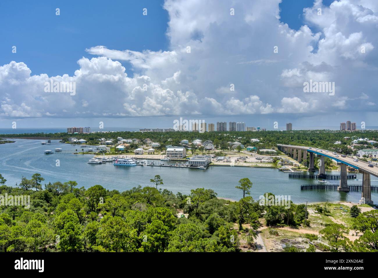 Aerial view of the beach at Perdido Key, Florida in July Stock Photo ...