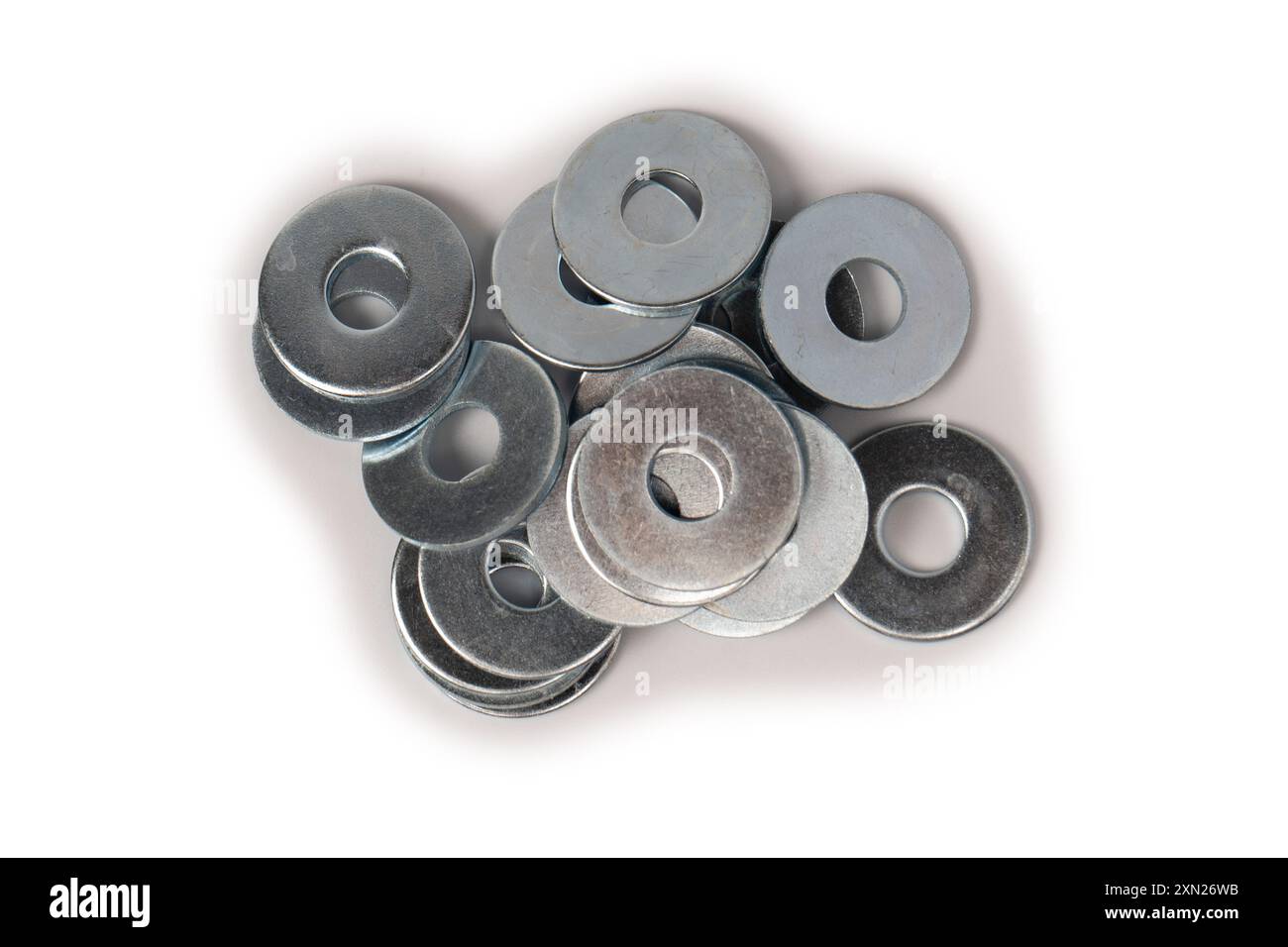 Metal washer isolated on a white background Stock Photo - Alamy