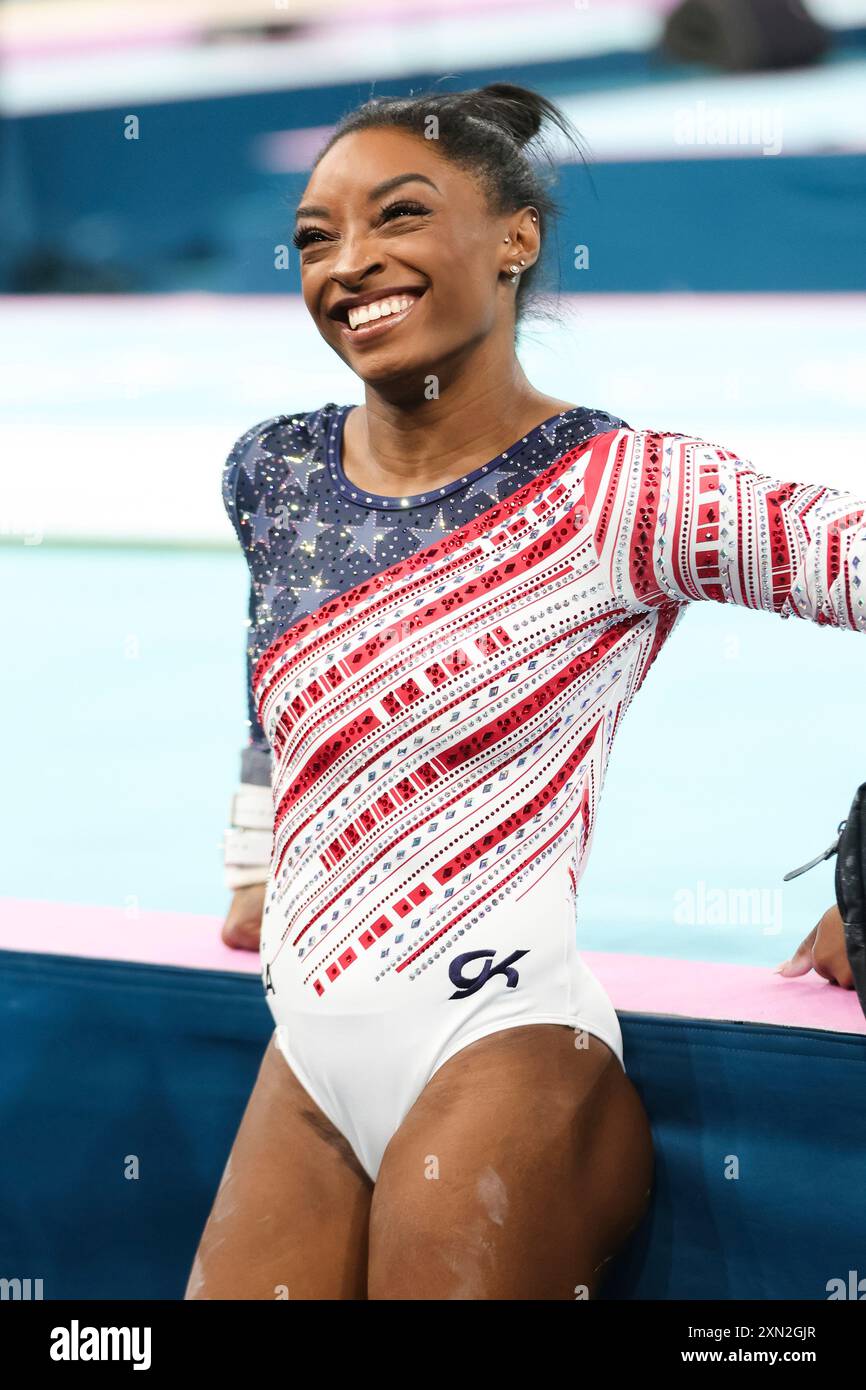 PARIS, FRANCE - JULY 30: Simone Biles of USA all smiles after the Vault ...