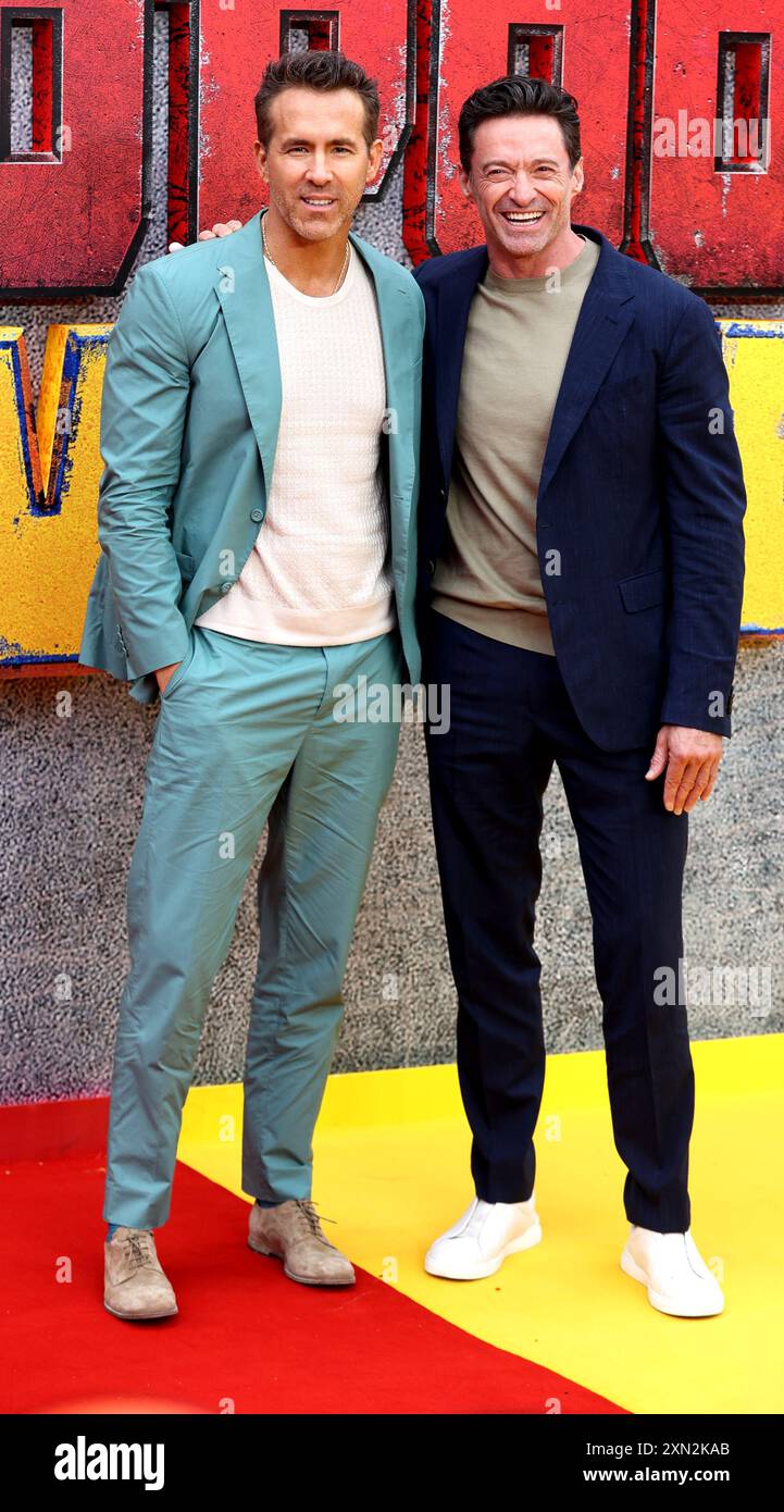 Ryan Reynolds and Hugh Jackman attending the DEADPOOL & WOLVERINE UK ...