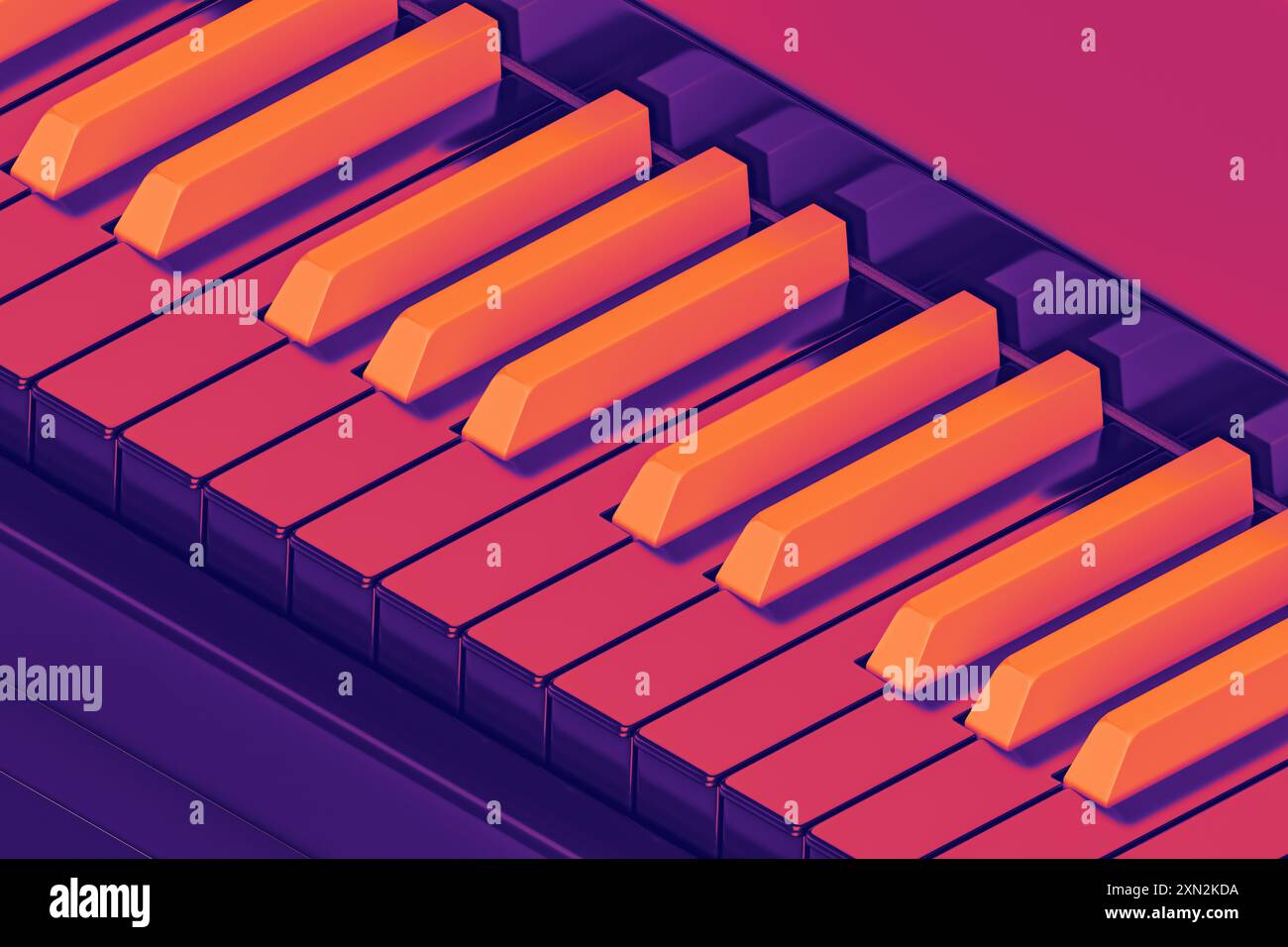 Piano keys, in warm hues, create mesmerizing play of light and shadow ...