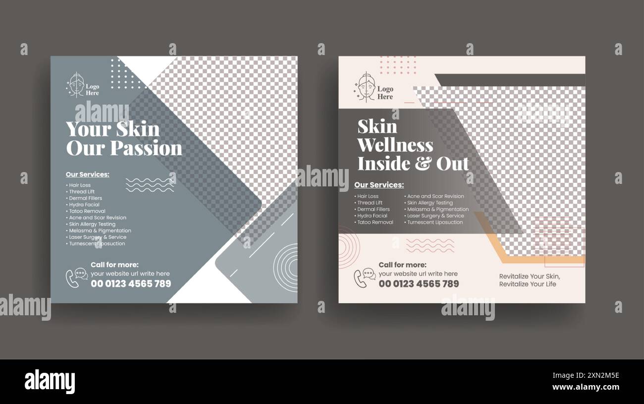 Dermatology service clinic social media post, banner, ads, Skincare ...